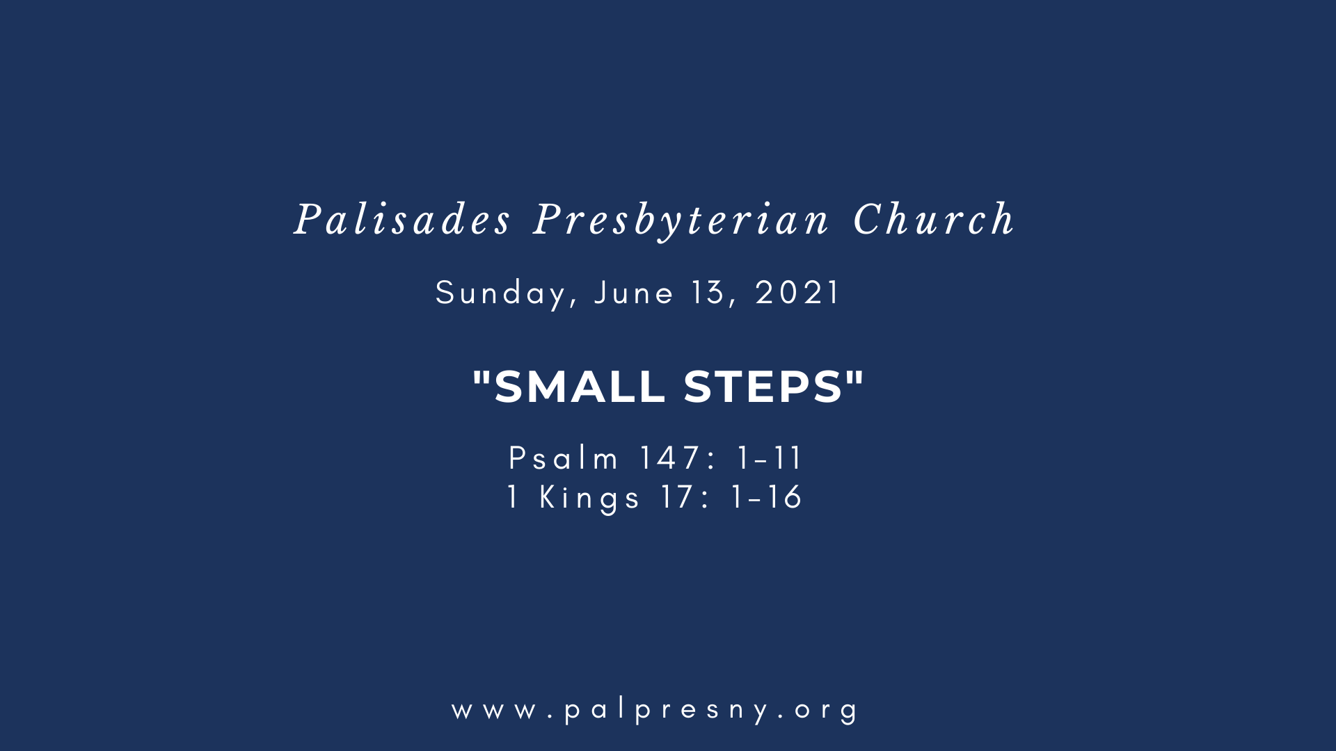 Small Steps - Palisades Presbyterian Church